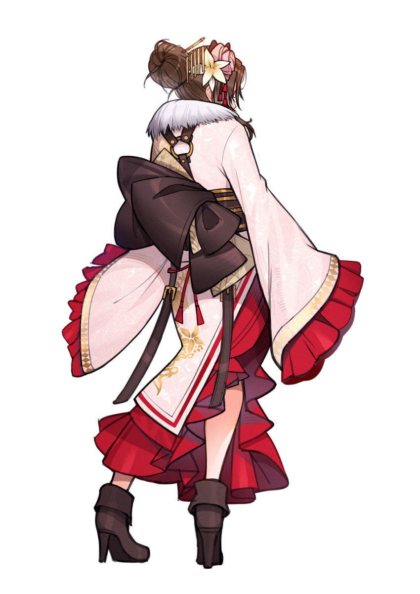 Safebooru - 1girl absurdres aerith gainsborough aerith gainsborough (festive crimson attire ...