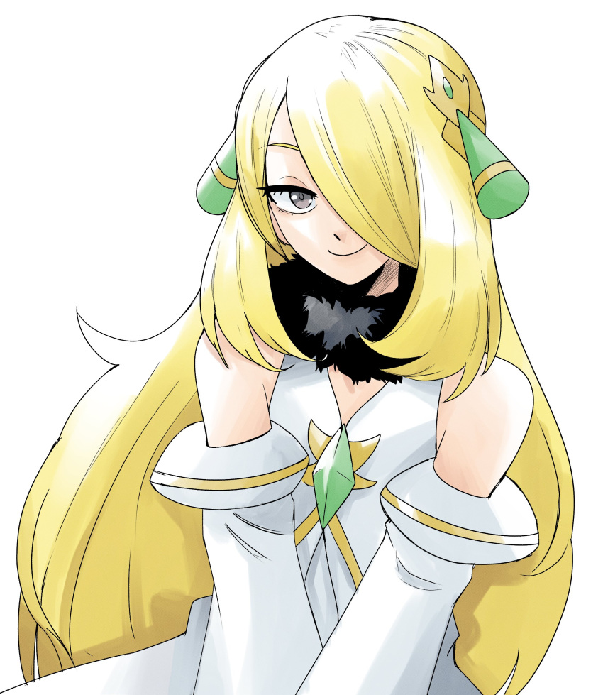 Safebooru - 1girl absurdres blonde hair cynthia (pokemon) dress ...