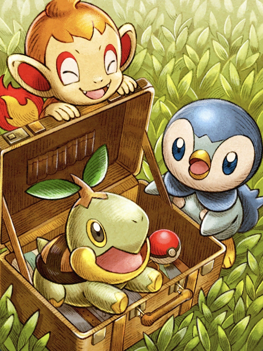 Safebooru - animal focus artist request blue eyes briefcase chimchar ...