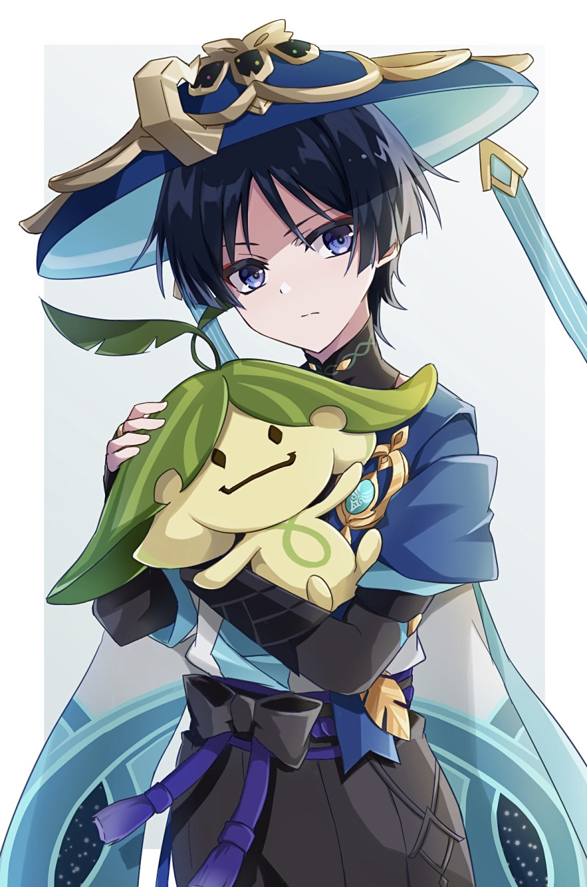 Safebooru - 1boy anemo symbol (genshin impact) aranara (genshin impact ...