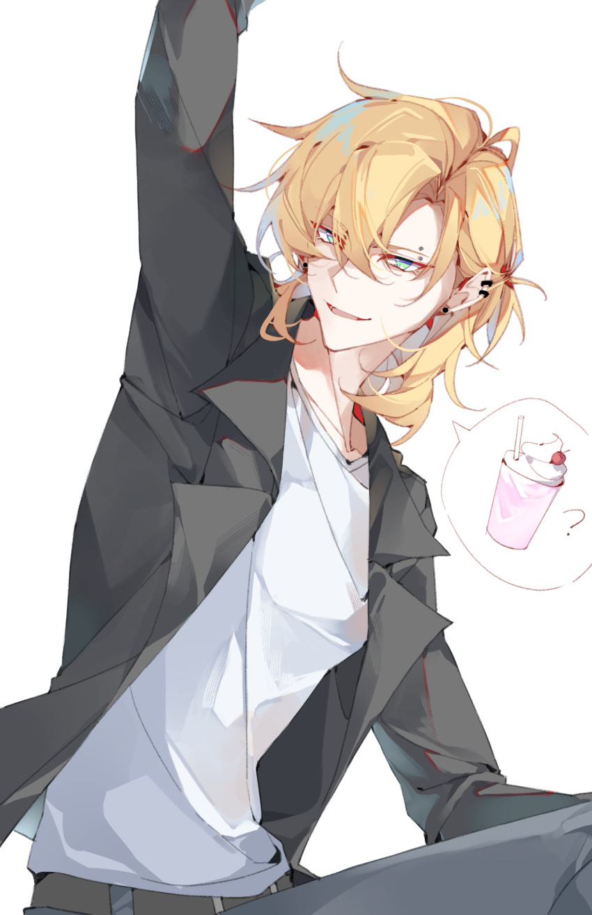 Safebooru - 1boy belt black belt black jacket black pants blonde hair degrees of lewdity ...
