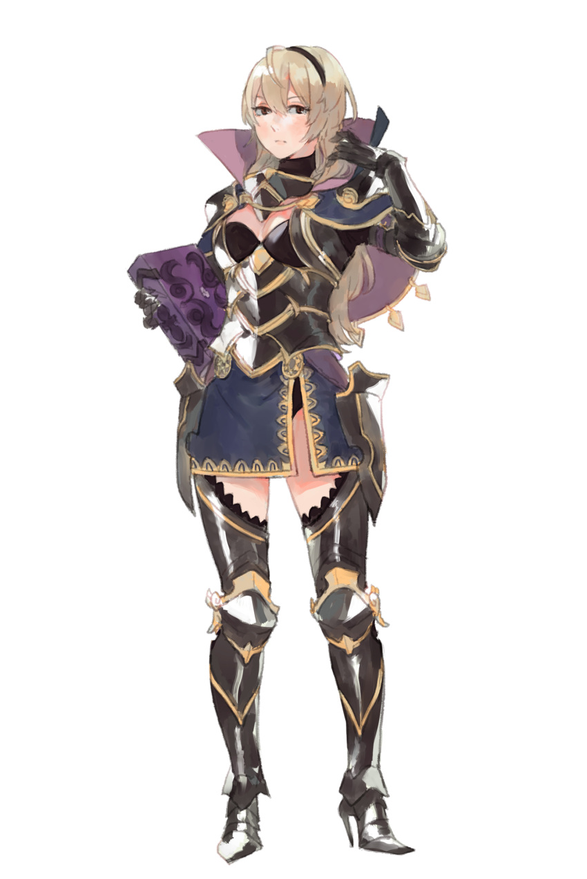 Safebooru - 1girl ai-wa alternate costume armor black armor blonde hair ...