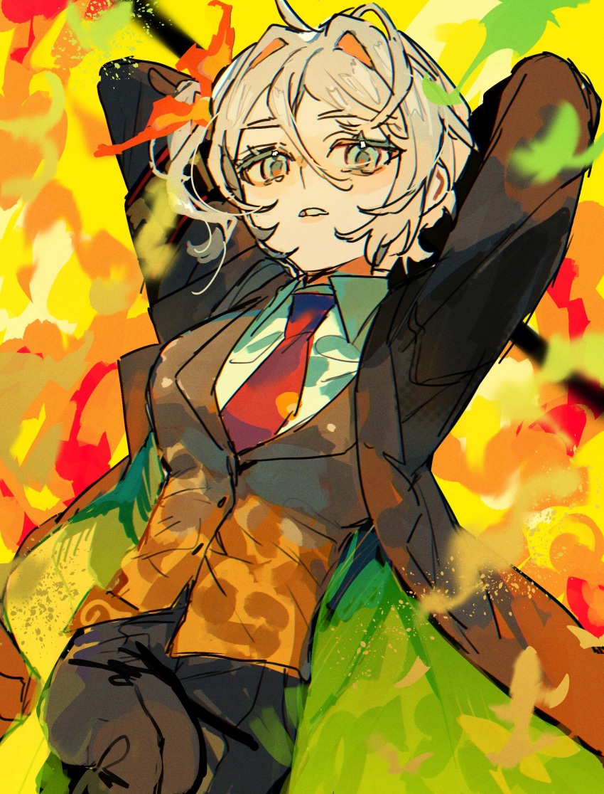 Safebooru - 1girl absurdres ardor blossom star (e.g.o) arms up black ...