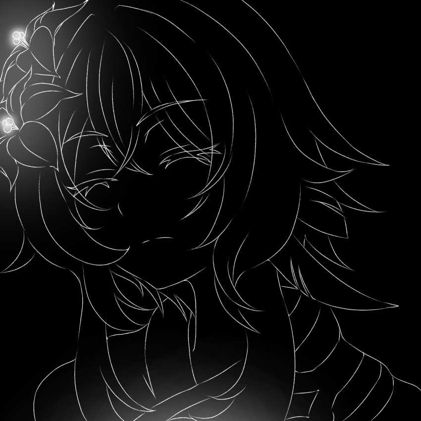 Safebooru - 1girl closed eyes flower genshin impact hair flower hair ornament highres lumine ...