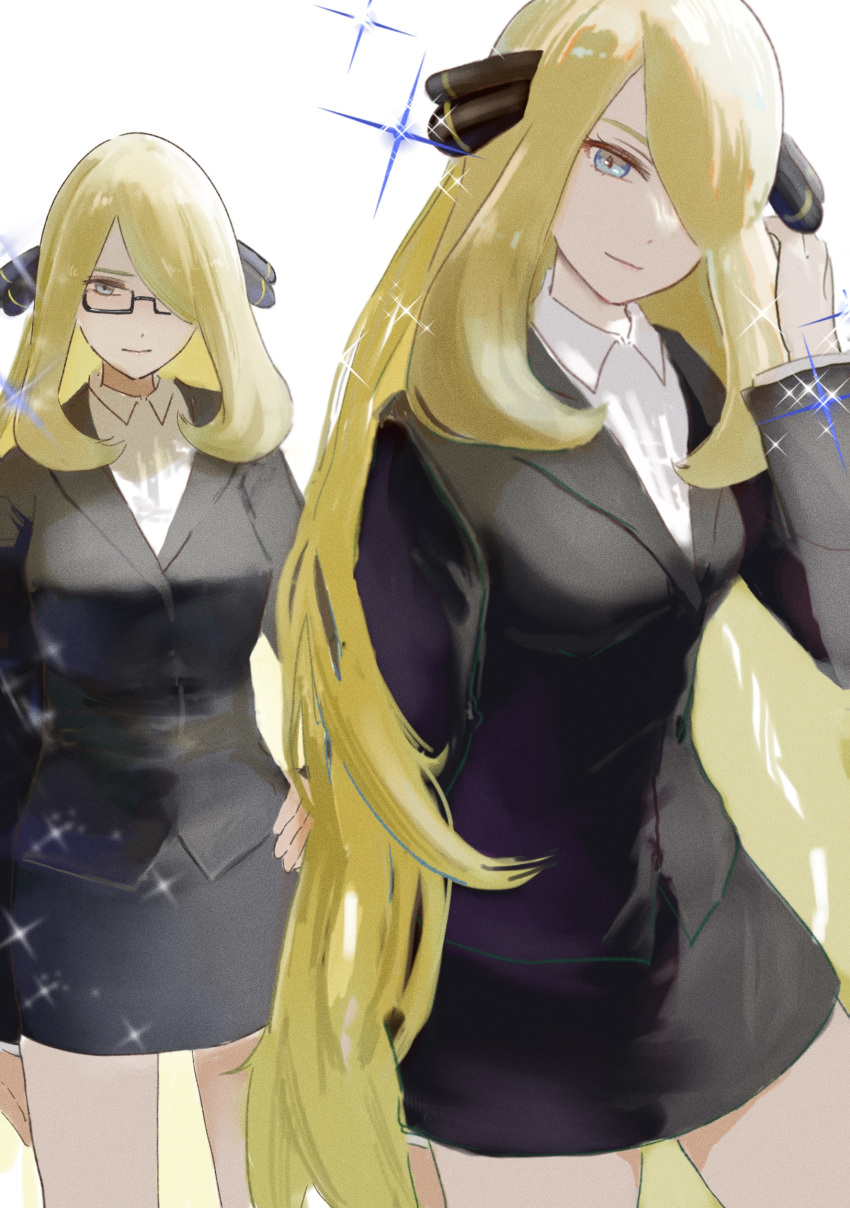 Safebooru - 1girl black skirt black suit blonde hair breasts business ...