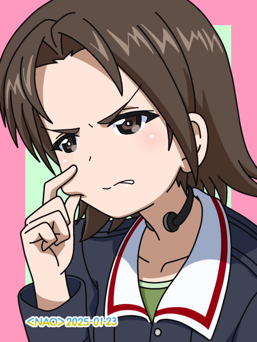 Safebooru - angry blush brown eyes brown hair girls und panzer green ...