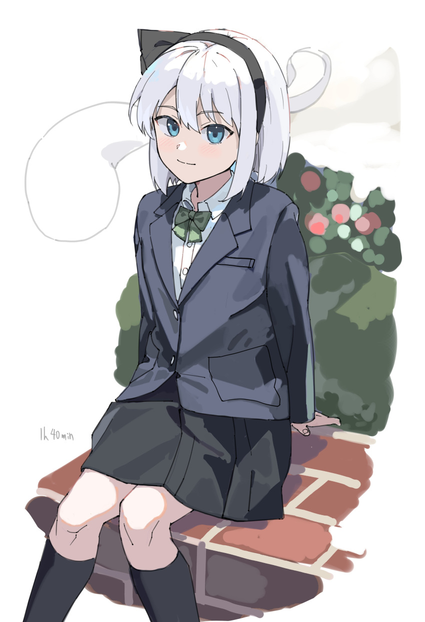 Safebooru - 1girl absurdres alternate costume arm support asuka shirou black hairband black ...