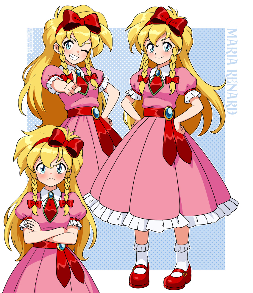 Safebooru - 1girl absurdres blonde hair blue eyes blush bow braid ...