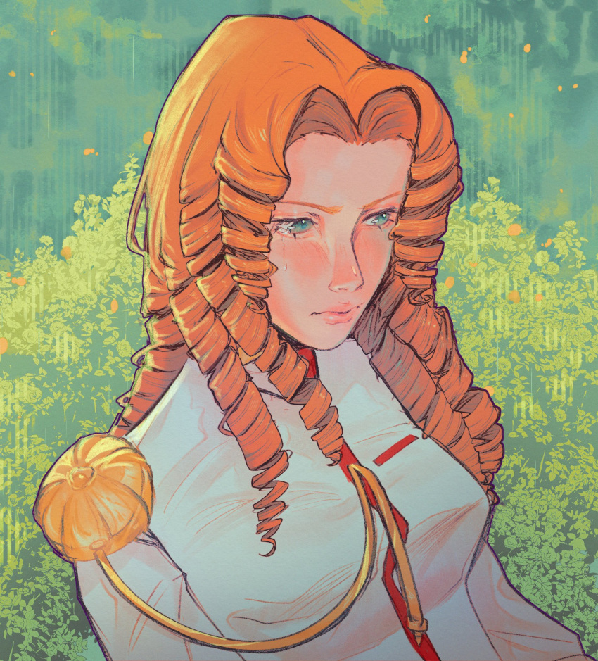 Safebooru - 1girl arisugawa juri curtained hair green background green ...