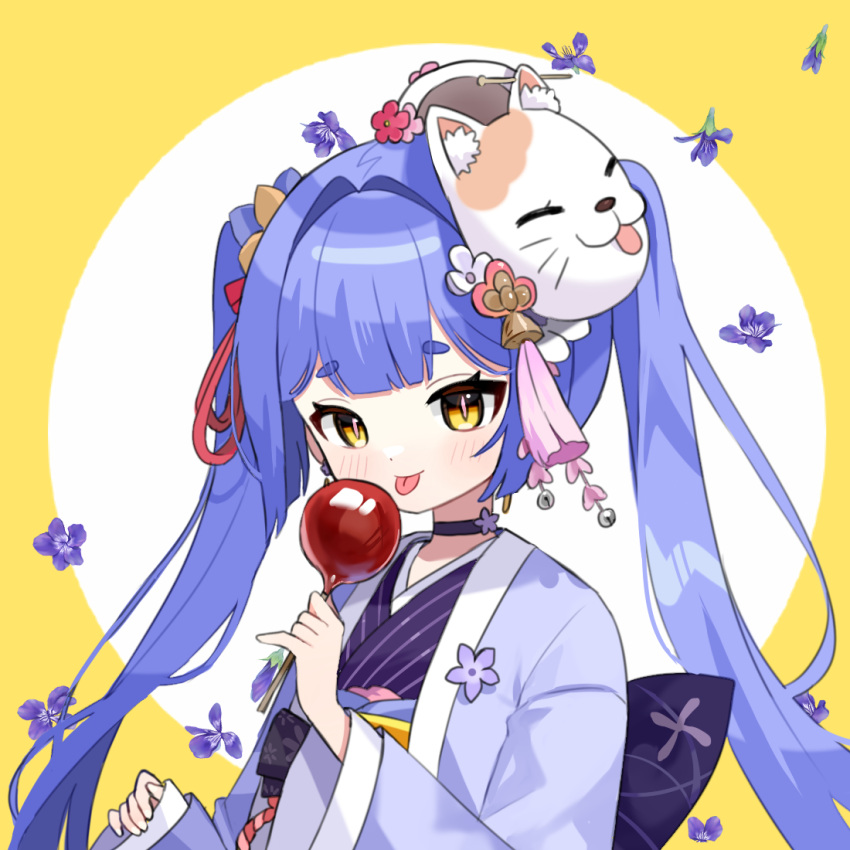 Safebooru - 1girl azusa (vtuber) azusa official blue hair candy apple ...
