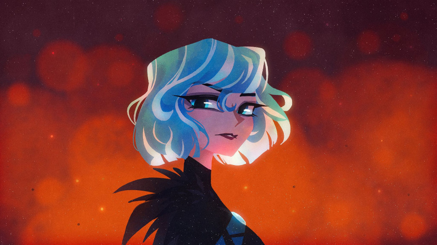 Safebooru - 1girl black bodysuit blue eyes blue hair bodysuit cassandra (tangled) from side hair ...