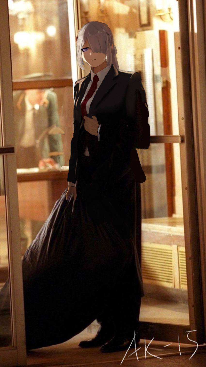 Safebooru - 1boy 1girl absurdres ak-15 (erwin) (girls' frontline) ak-15 (girls' frontline) bag ...