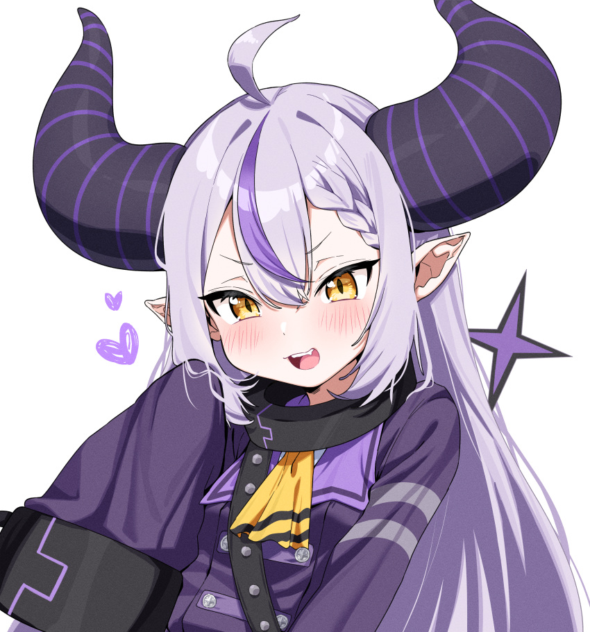 Safebooru - 1girl :d absurdres ahoge braid brown eyes commentary demon ...