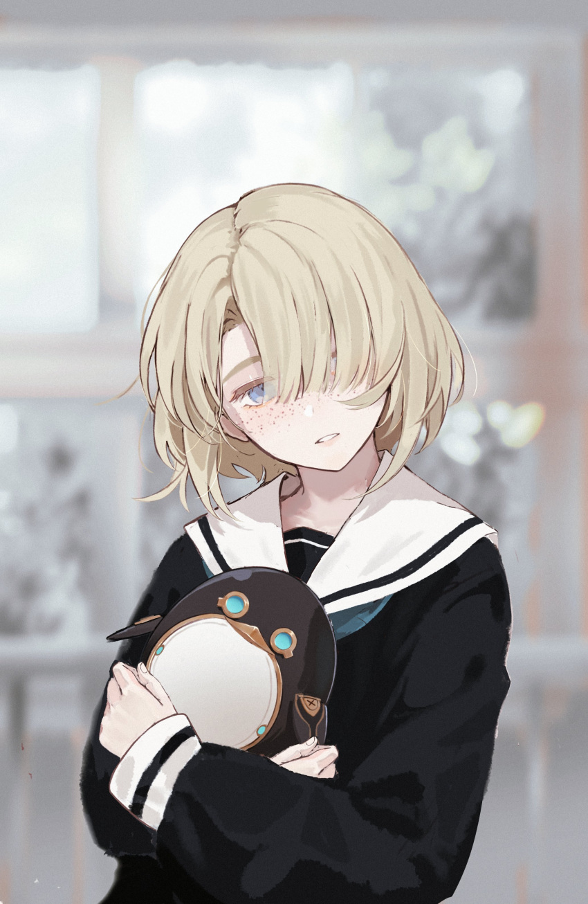 Safebooru - 1boy absurdres blonde hair blue eyes freckles freminet ...