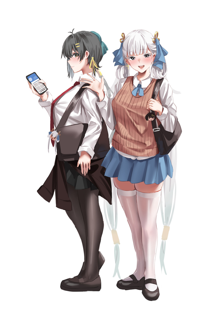 Safebooru - 2girls = hair ornament absurdly long hair absurdres alternate costume antenna hair ...