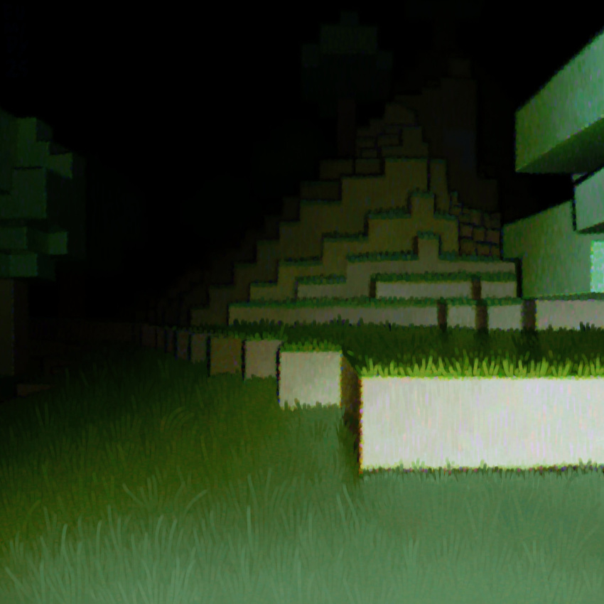 Safebooru - absurdres block (minecraft) chromatic aberration dark ...
