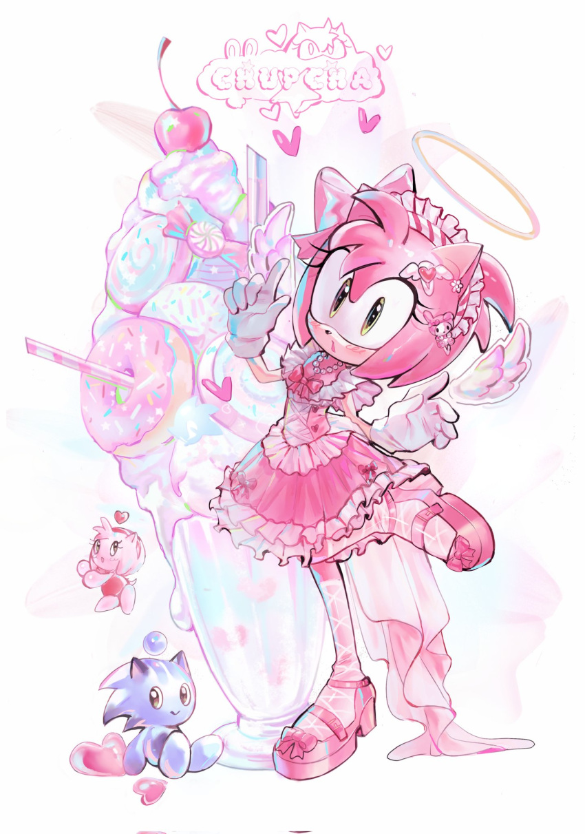 Safebooru - 1girl alternate costume amy chao amy rose animal ears animal nose bow candy chao ...
