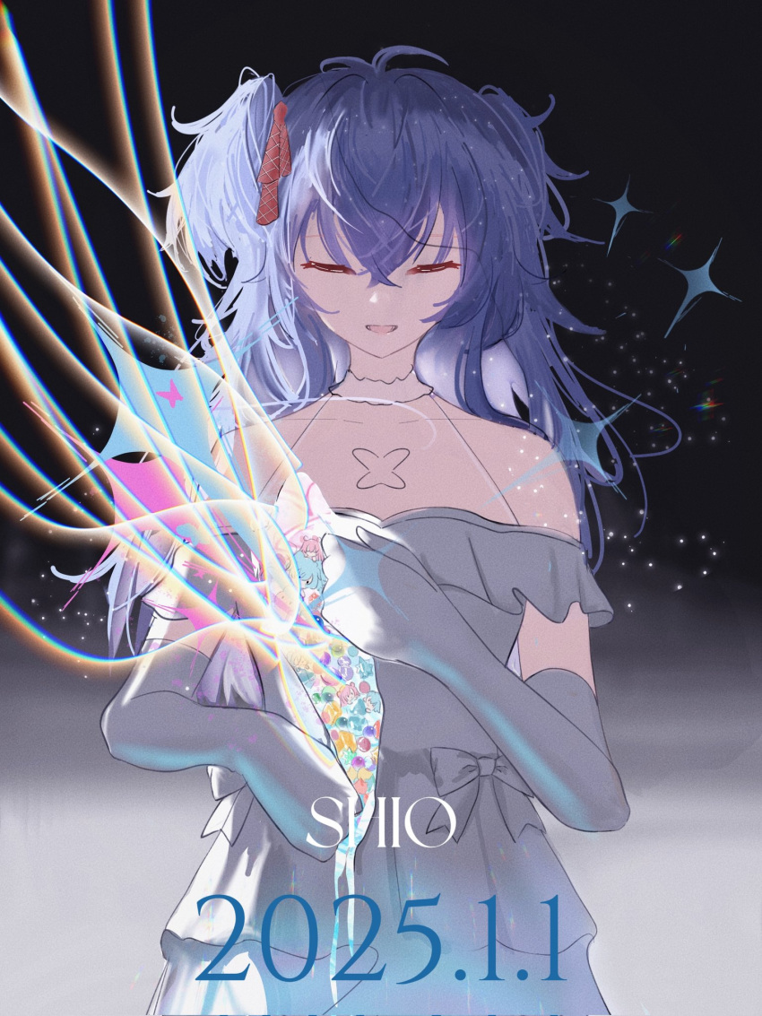 Safebooru - 1girl aged up alternate hair length alternate hairstyle blue hair closed eyes ...