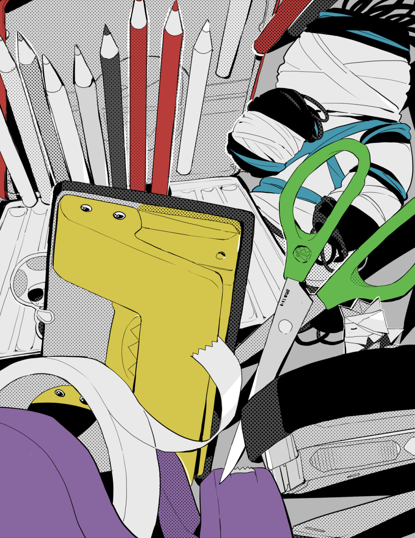 Safebooru - 1boy closed eyes colored pencil colored pencils (paper ...