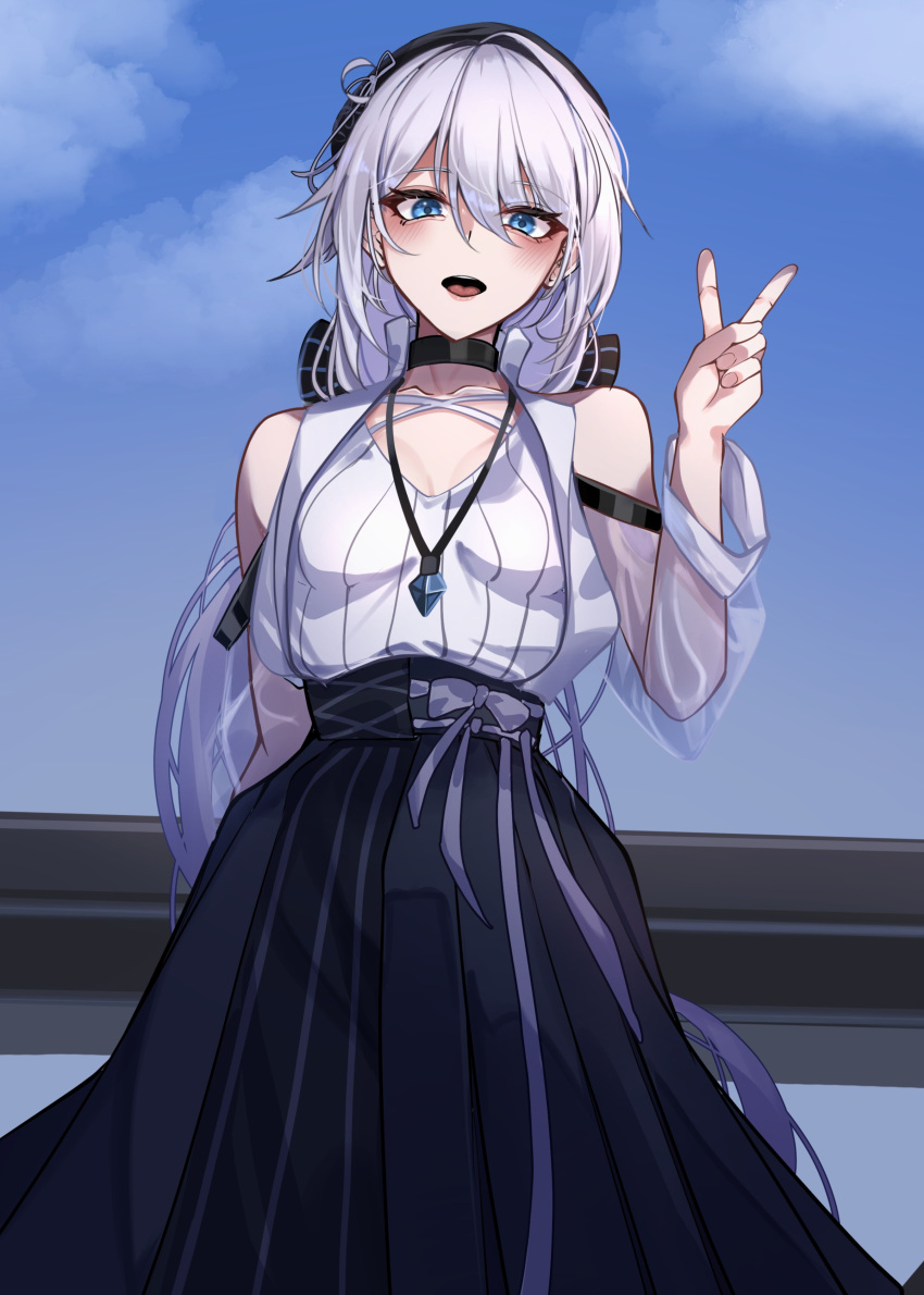 Safebooru - 1girl absurdres arm behind back bare shoulders black bow ...