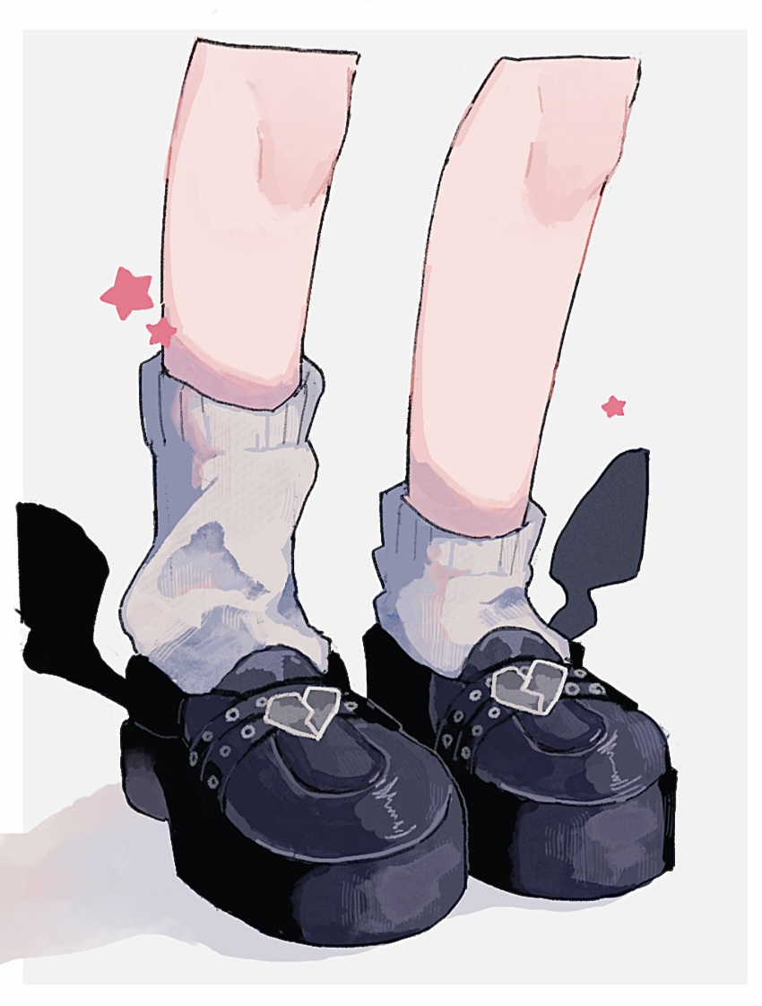 Safebooru 1girl Black Footwear Border Commentary English Commentary 2136