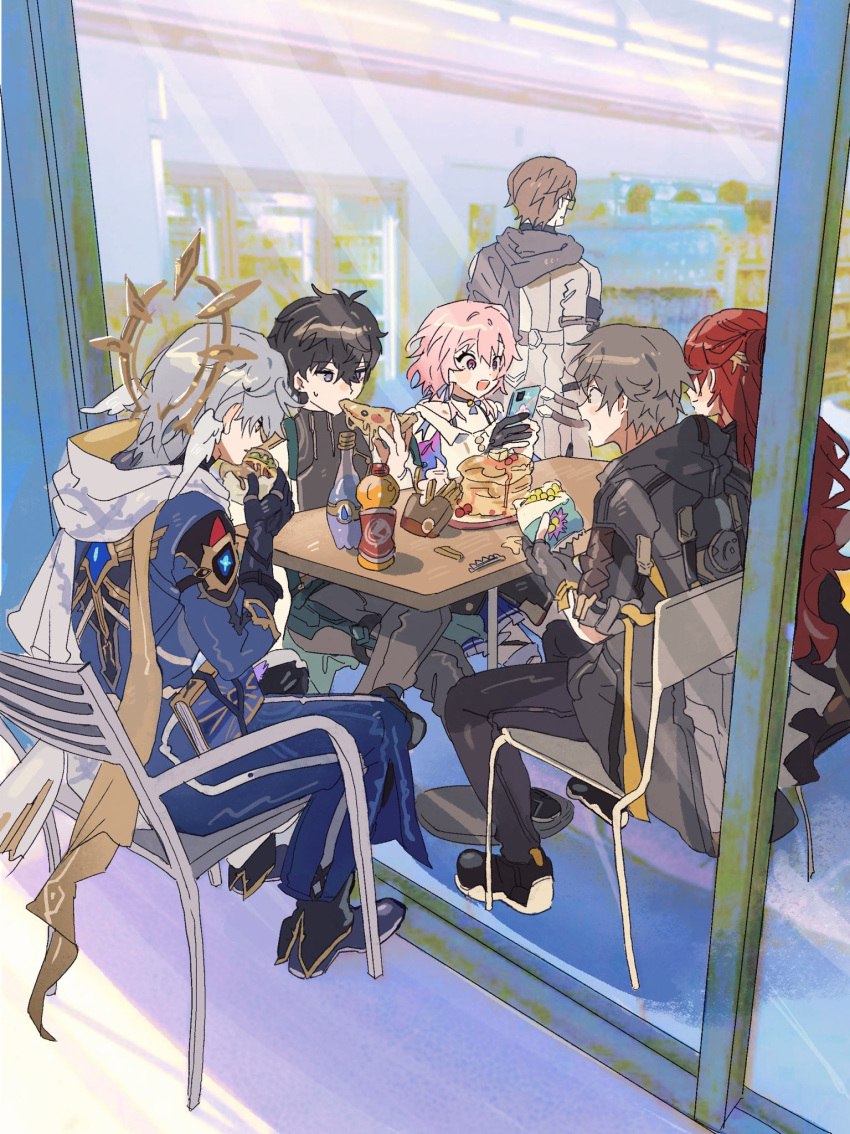 Safebooru - 2girls 4boys astral express (honkai: star rail) black ...