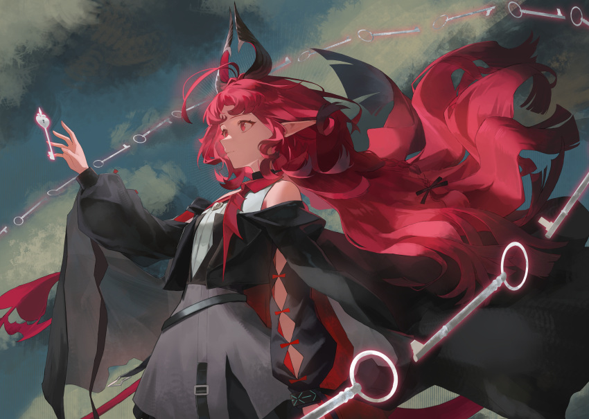 Safebooru - 1girl absurdres arknights bare shoulders black dress black ...