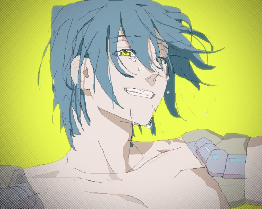 Safebooru - 1boy android blue hair crying crying with eyes open ...
