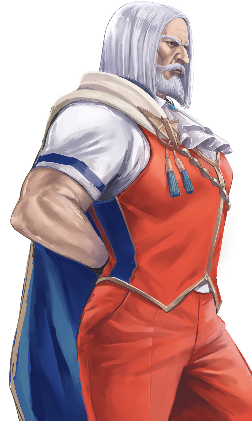 Safebooru - 1boy absurdres arms behind back ascot blue cape blue eyes ...