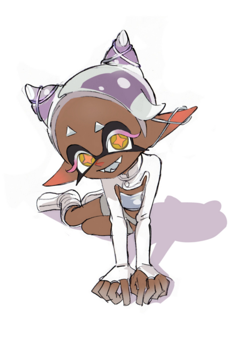 Safebooru - + + 1girl dark-skinned female dark skin double bun fangs ...