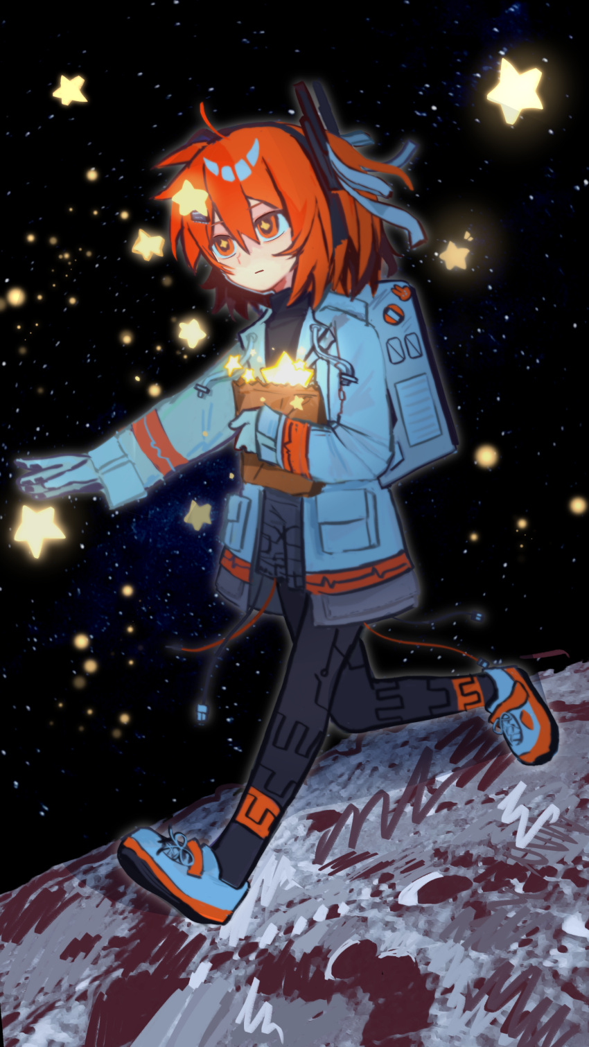 Safebooru - 1girl a.i. voice absurdres adachi rei backpack bag black pantyhose black shirt black ...