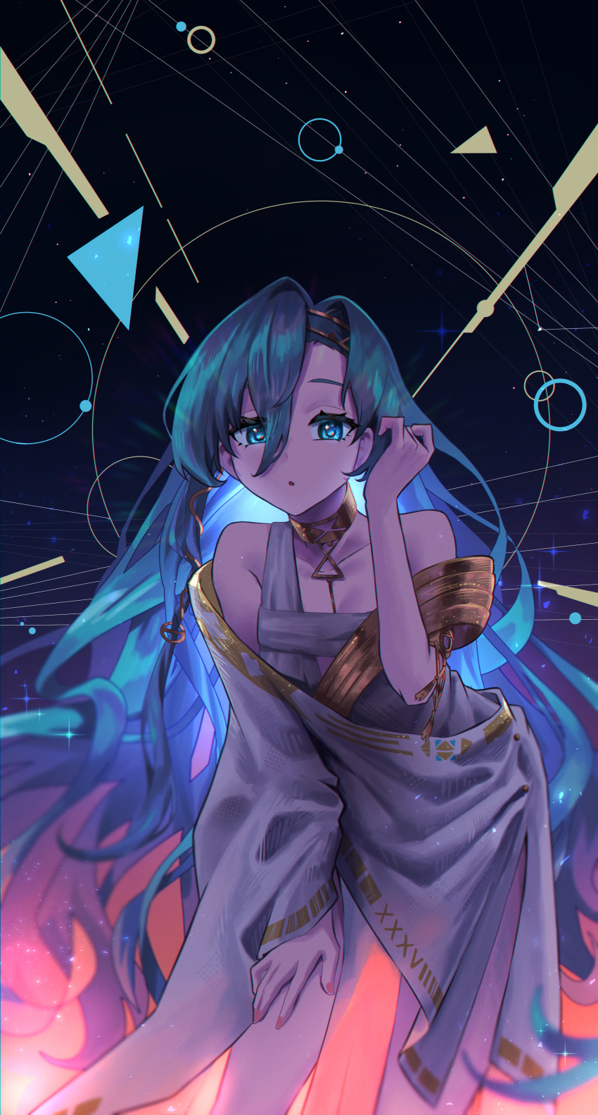 Safebooru - 1girl 37 (reverse:1999) :o absurdres adjusting hair ancient greek clothes bare ...