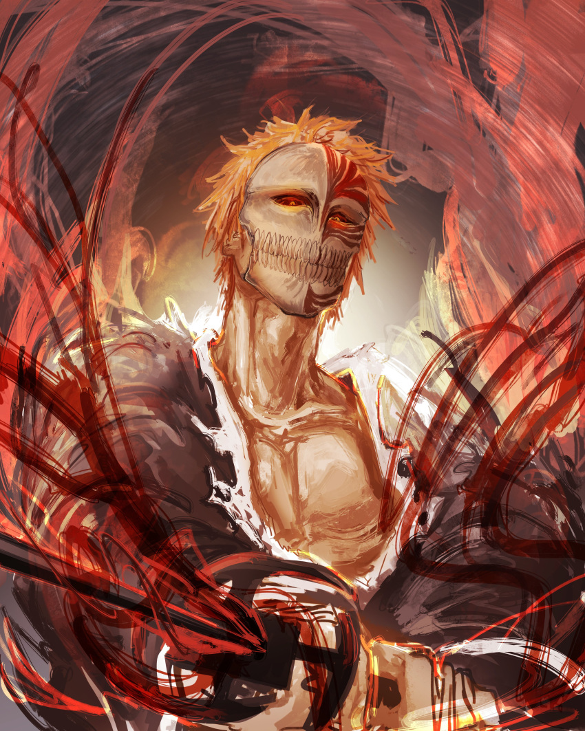 Safebooru - 1boy absurdres aura bankai black sclera bleach collarbone ...