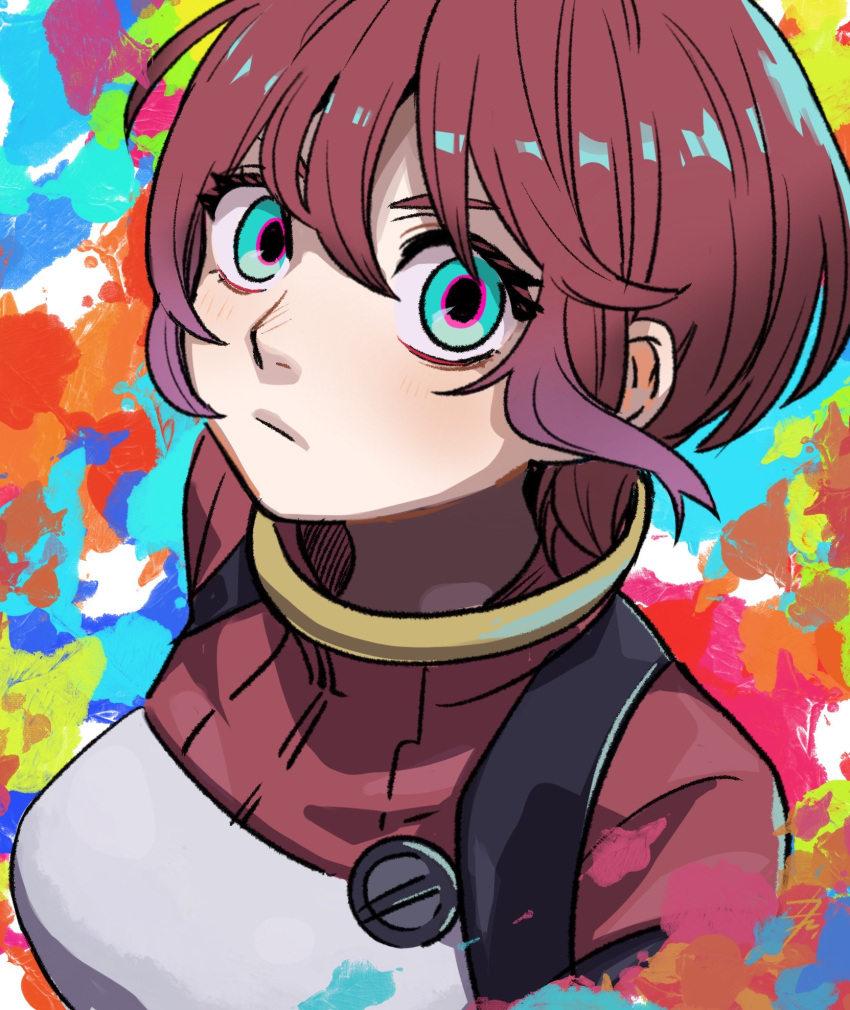 Safebooru 1girl Amate Yuzuriha Aqua Eyes Blush Colorful Background 6373