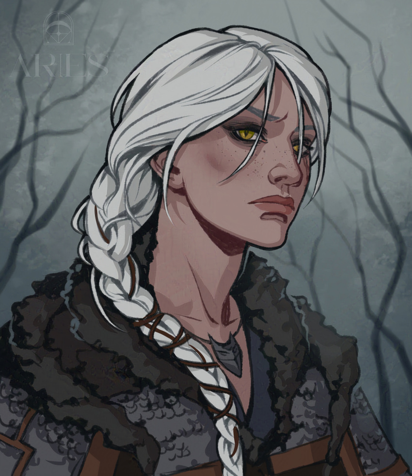 Safebooru - 1girl absurdres adacta aries bare tree braid braided ...