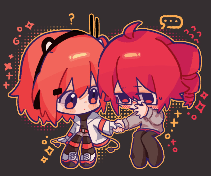 Safebooru - 2girls a.i. voice adachi rei ahoge alternate costume belt black pants black shirt ...