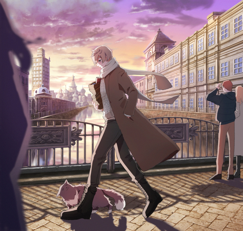 Safebooru - 1girl 1other 2boys animal animal ears animal nose axis powers hetalia back black ...