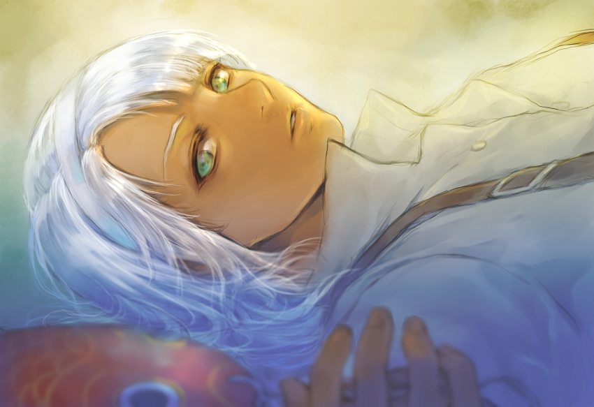 Safebooru - 1boy dark-skinned male dark skin green eyes gundam hairband ...