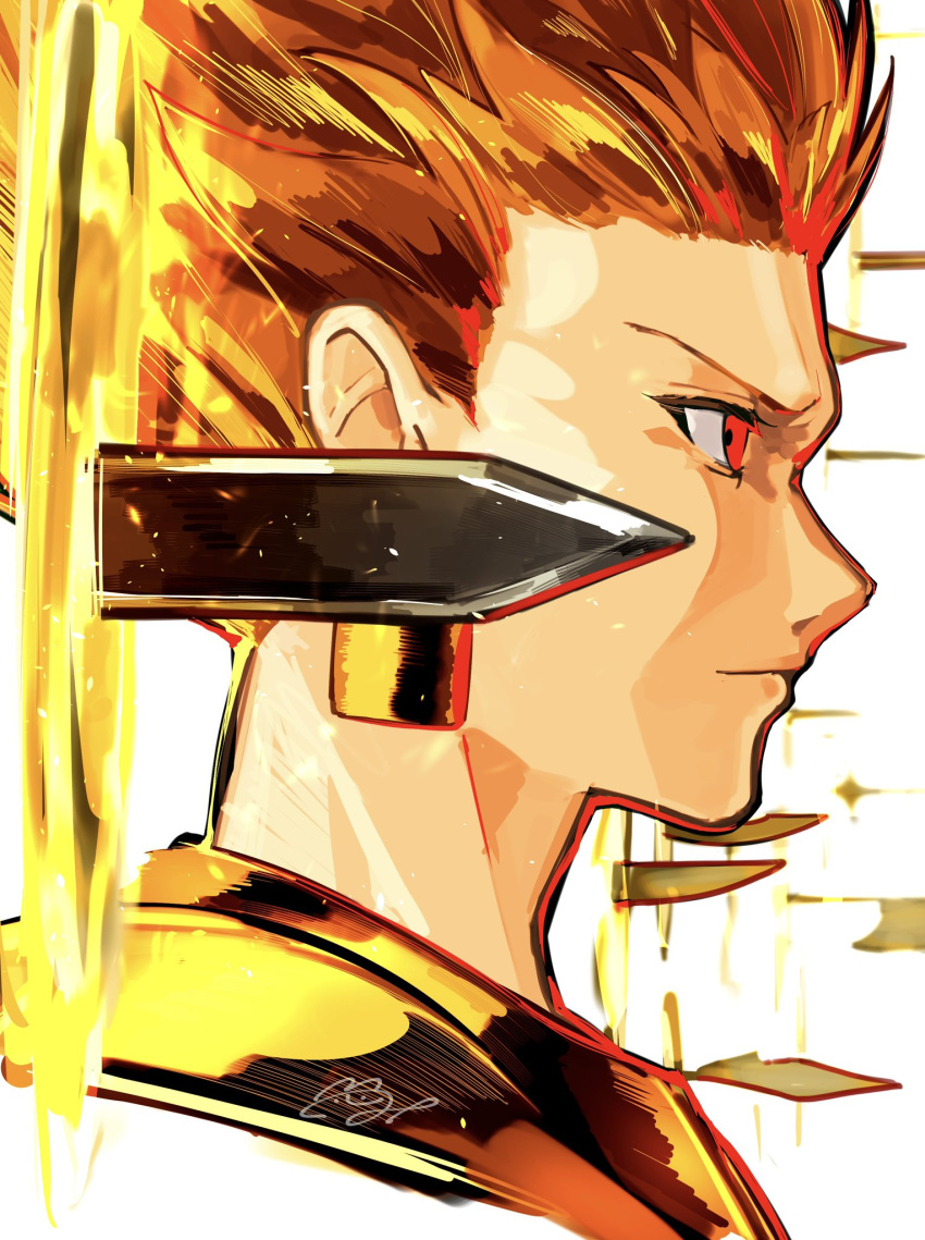 Safebooru - 1boy :| blonde hair closed mouth commentary cropped head ...