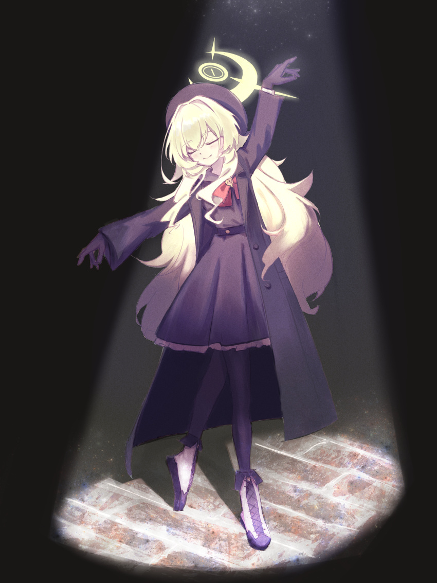 Safebooru - 1girl absurdres ahiru (ahahahahiru) black coat black dress black hat black pantyhose ...