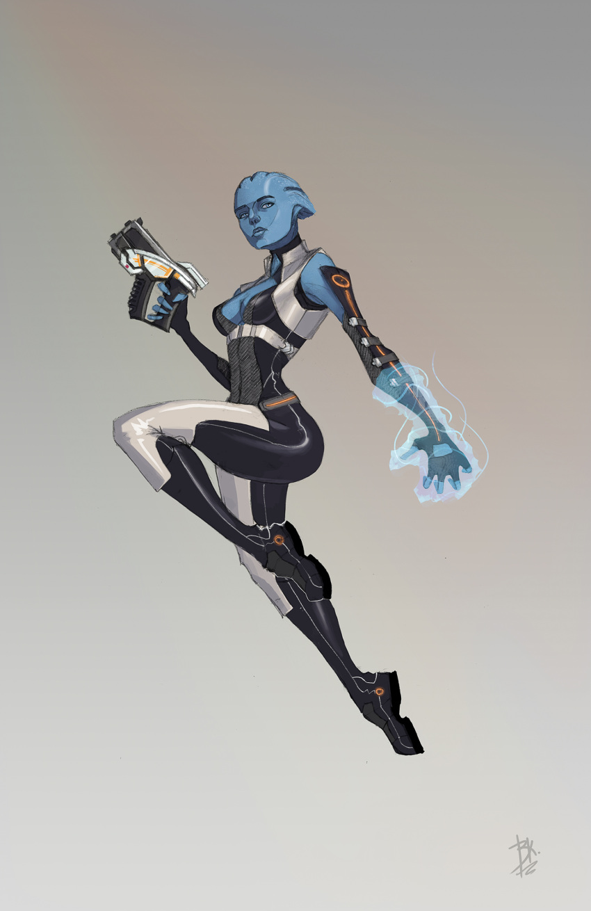 Safebooru - 1girl absurdres agrbrod alien asari (mass effect) blue eyes ...