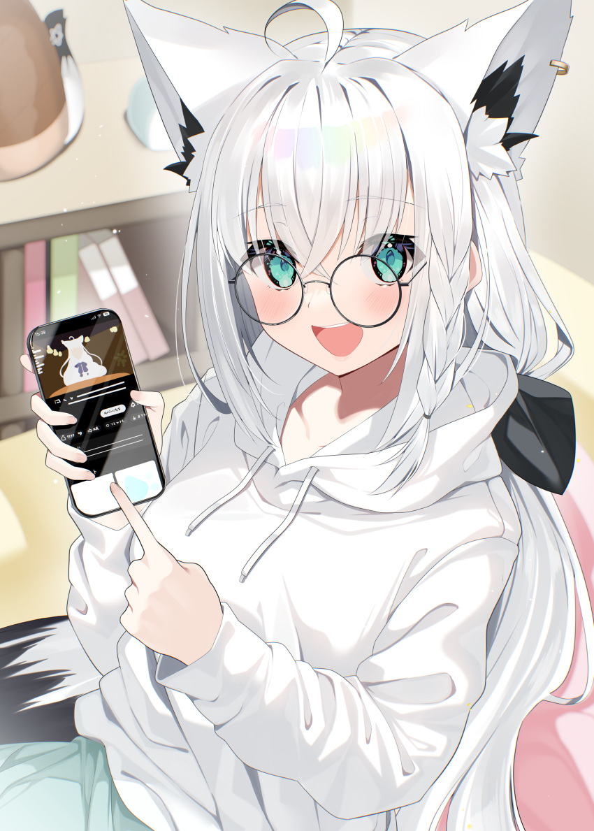 Safebooru - 1girl :d absurdres ahoge alternate costume animal ear fluff animal ear piercing ...