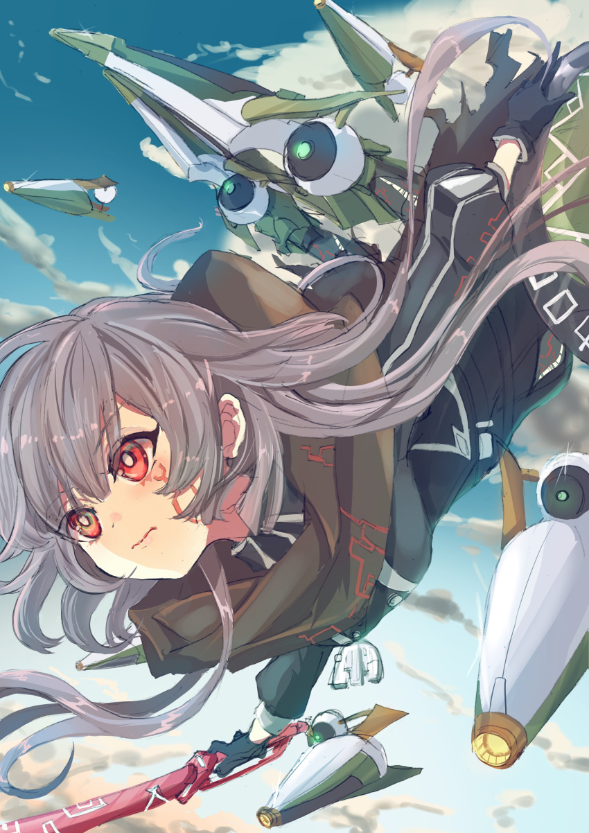 Safebooru - 1girl absurdres cape collar duel monster gloves grey hair ...