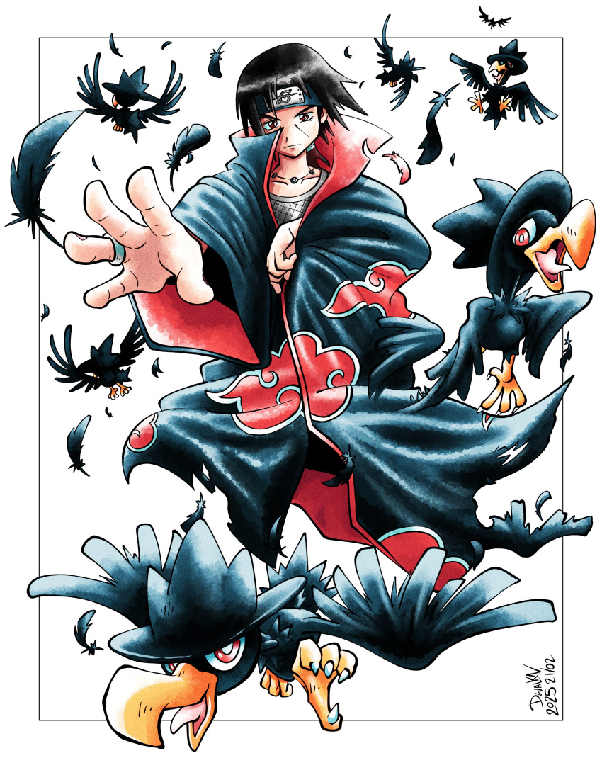 Safebooru - absurdres akatsuki uniform beak bird black coat black ...