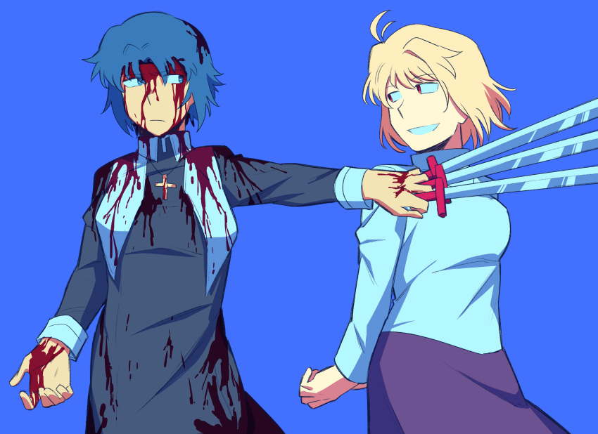 Safebooru - 2girls absurdres ahoge angry arcueid brunestud arms behind ...