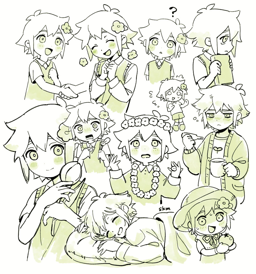 Safebooru - 1boy 4kkrbk alternate costume alternate sleeve length antenna hair basil (faraway ...