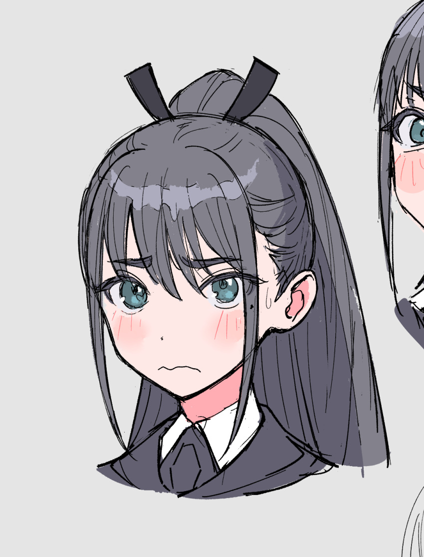 Safebooru - 1girl amaya tsubame black jacket black necktie blue eyes closed mouth gakuen ...