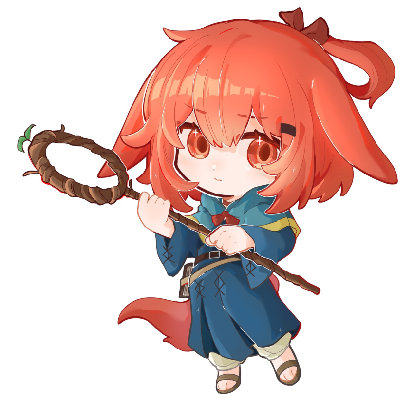 Safebooru - 1girl animal ears arknights blue robe chibi chibi only ...