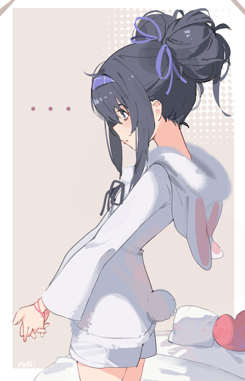 Safebooru - ... 1girl absurdres alternate costume alternate hairstyle animal hood bed ...