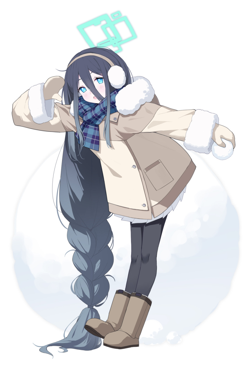 Safebooru - 1girl absurdly long hair alternate costume alternate hairstyle aqua eyes aqua halo ...